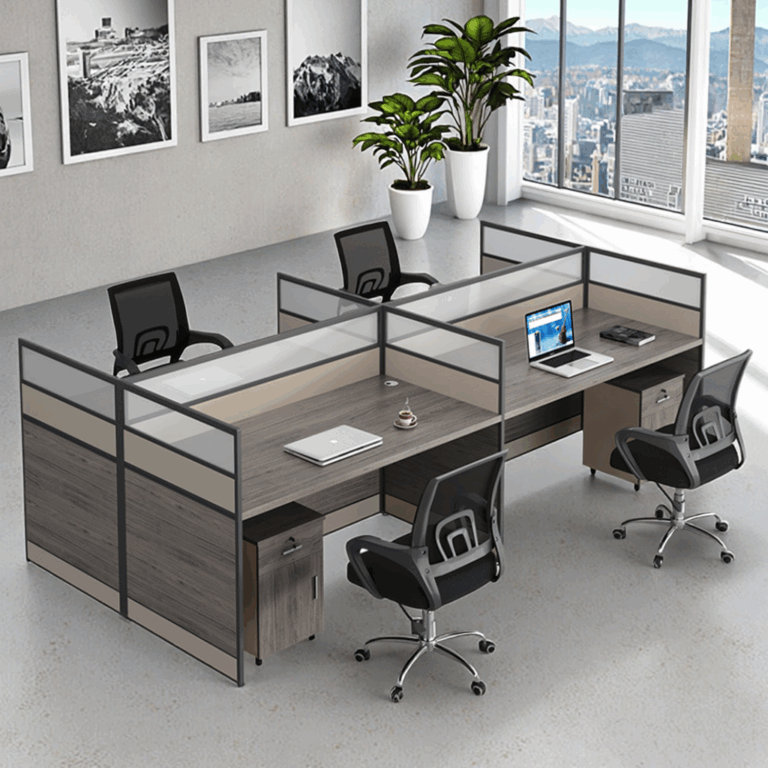 4-Way Modular Workstation Workspace - Furniture Mall - Office Desk