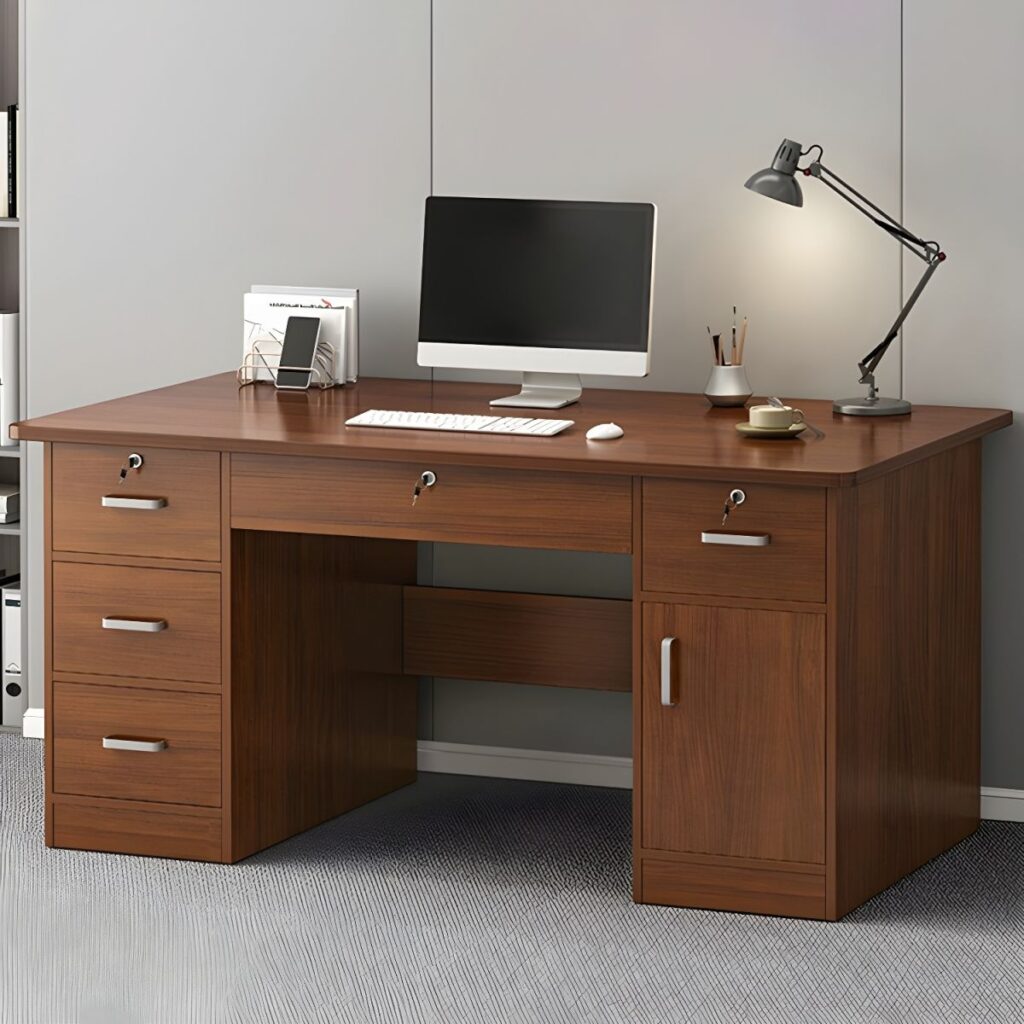 Office Computer Desk With Locking Drawer - Furniture Mall -Furniture shop