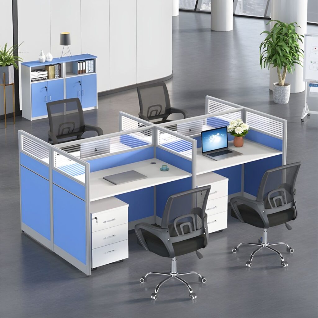 Modern 4-Way Modular Office Workstation - Furniture Mall -Furniture ...