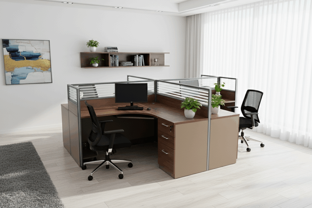 Four-Way Curved Office Workstation - Furniture Mall -Furniture shop in ...