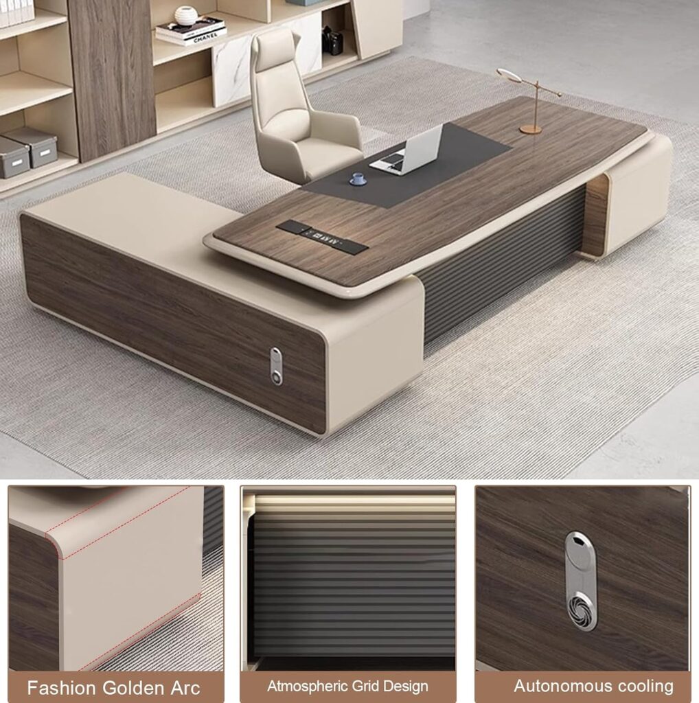 1.6M L-Shaped CEO Executive Office Desk - Furniture Mall -Furniture shop.