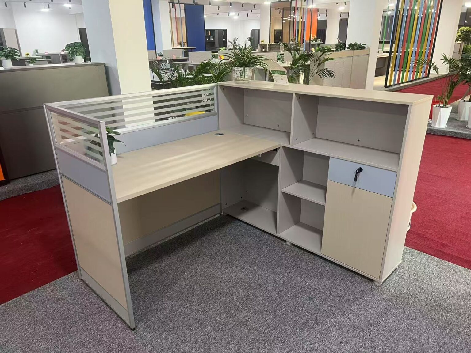 Modern 1-Way Curved Office Workstation - Furniture Mall -Furniture shop ...