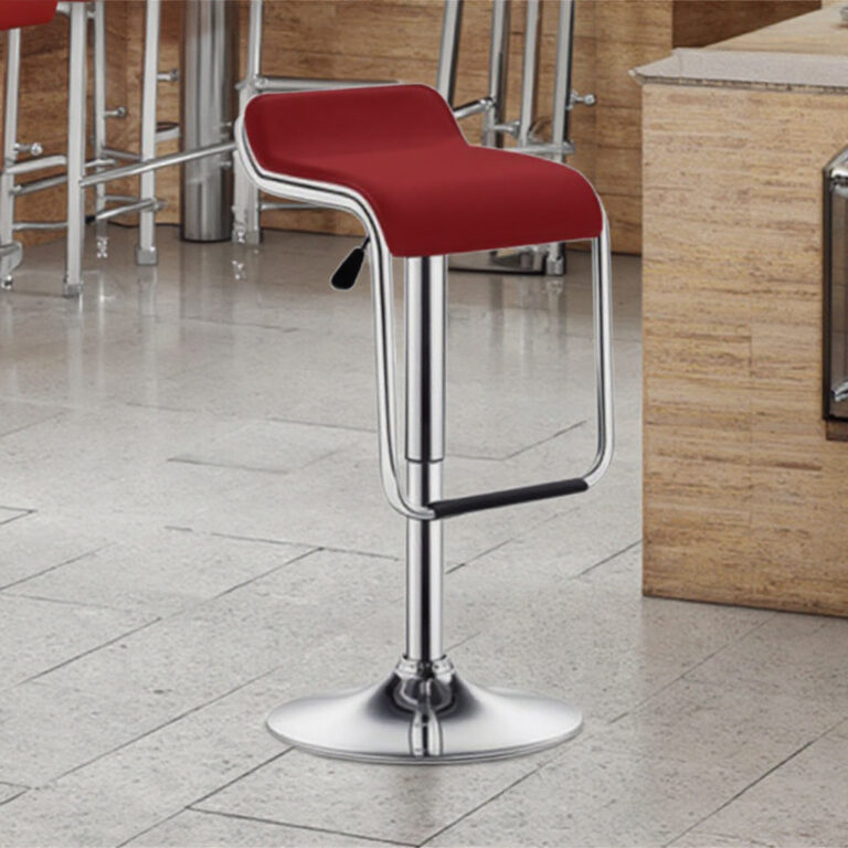 Adjustable Modern Bar Stool- Red Cushioned Seat - Furniture Mall ...