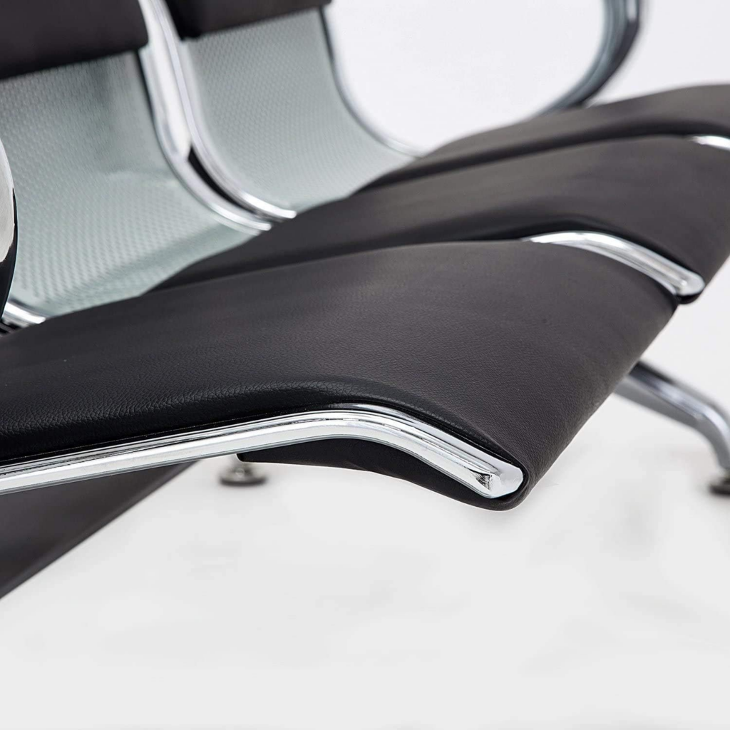 Black Leather 3-Seater Waiting Bench - Furniture Mall -Furniture shop ...