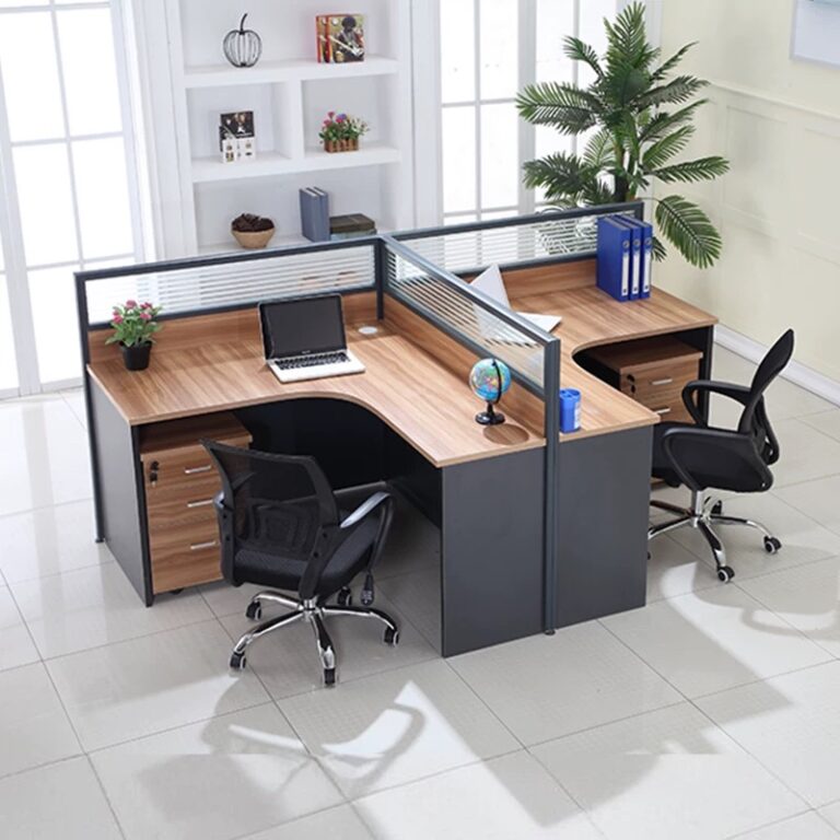 4-Seater Office Curved Modular Workstation - Furniture Mall -Furniture shop