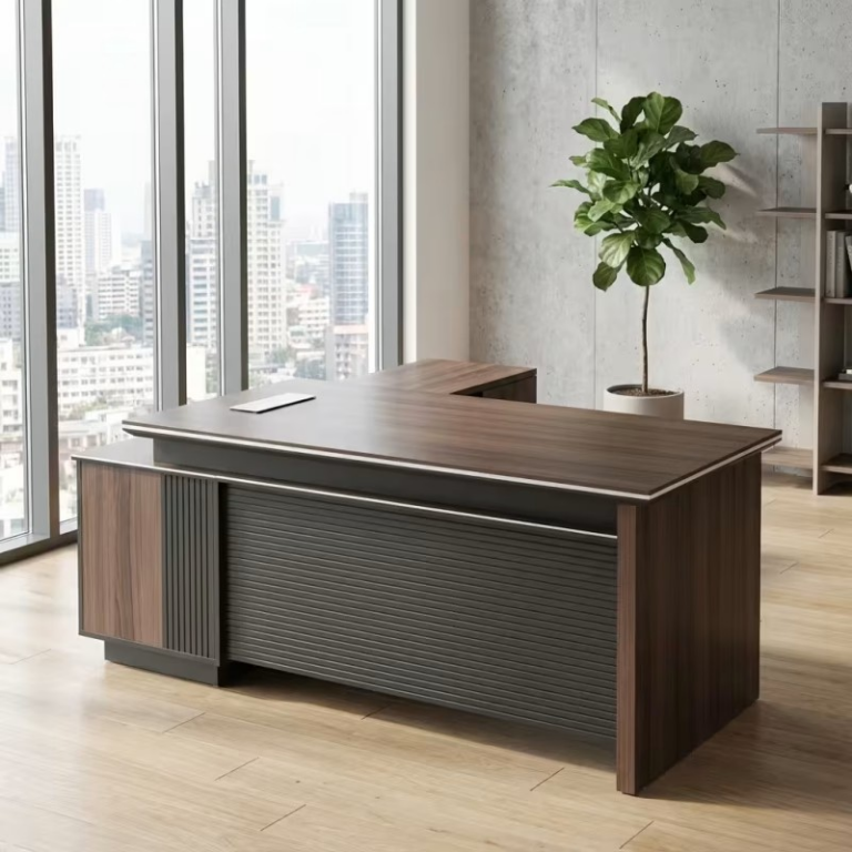 Modern L‑Shaped Executive Office Desk - Furniture Mall -Furniture shop ...