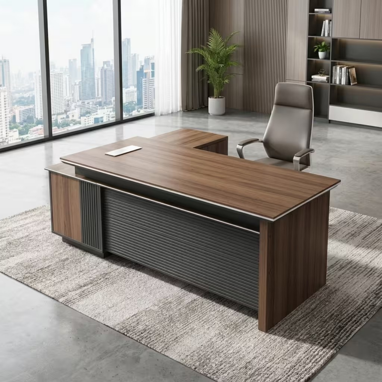 Modern L‑Shaped Executive Office Desk - Furniture Mall -Furniture shop ...