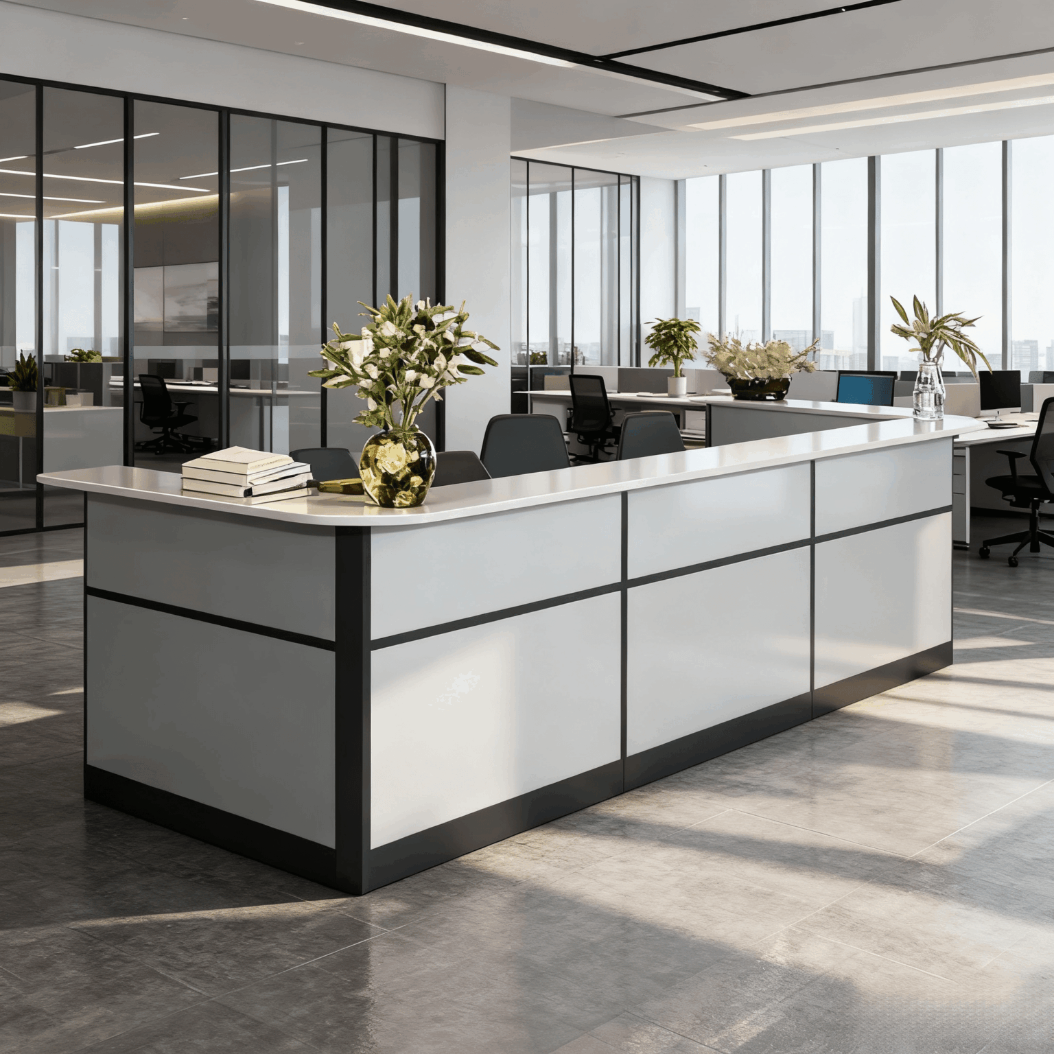 Modern 2-Meter Reception Office Desk - Furniture Mall -Furniture shop ...